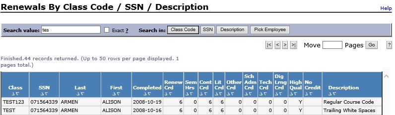 HRMS Comm Site-Renewal List